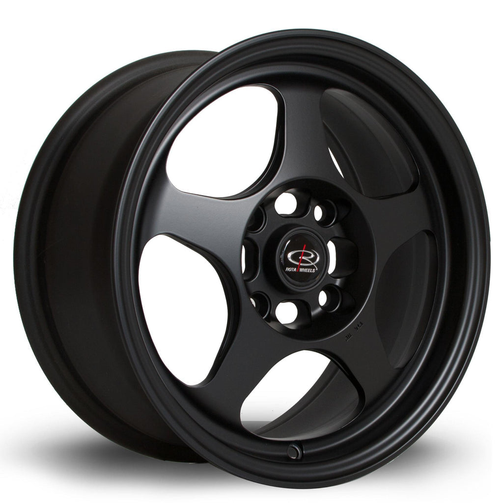ROTA SLIPSTREAM 15x6.5 4X100 Satin BLACK SET OF 4 - Sellars inc